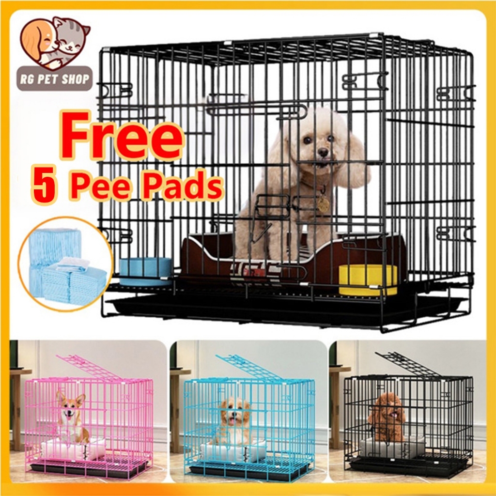 Free 5 pads Pet Cage Collapsible XXL with Poop Tray for Dog cage Cat ...