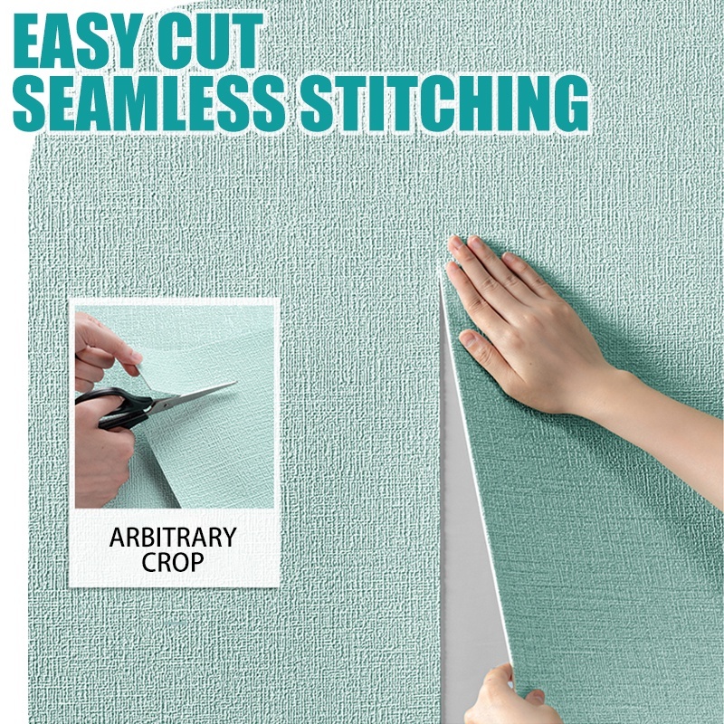 2.8m*50cm 3D Linen Wallpaper PE Foam Waterproof Anti-collision Self ...