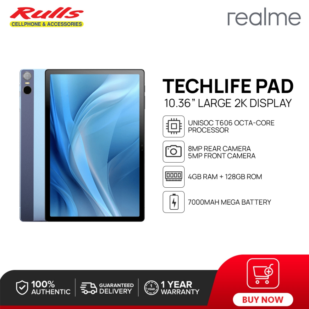 realme TechLife Pad Tablet | 4GB+128GB | 10.36" Large 2K Display | Quad ...