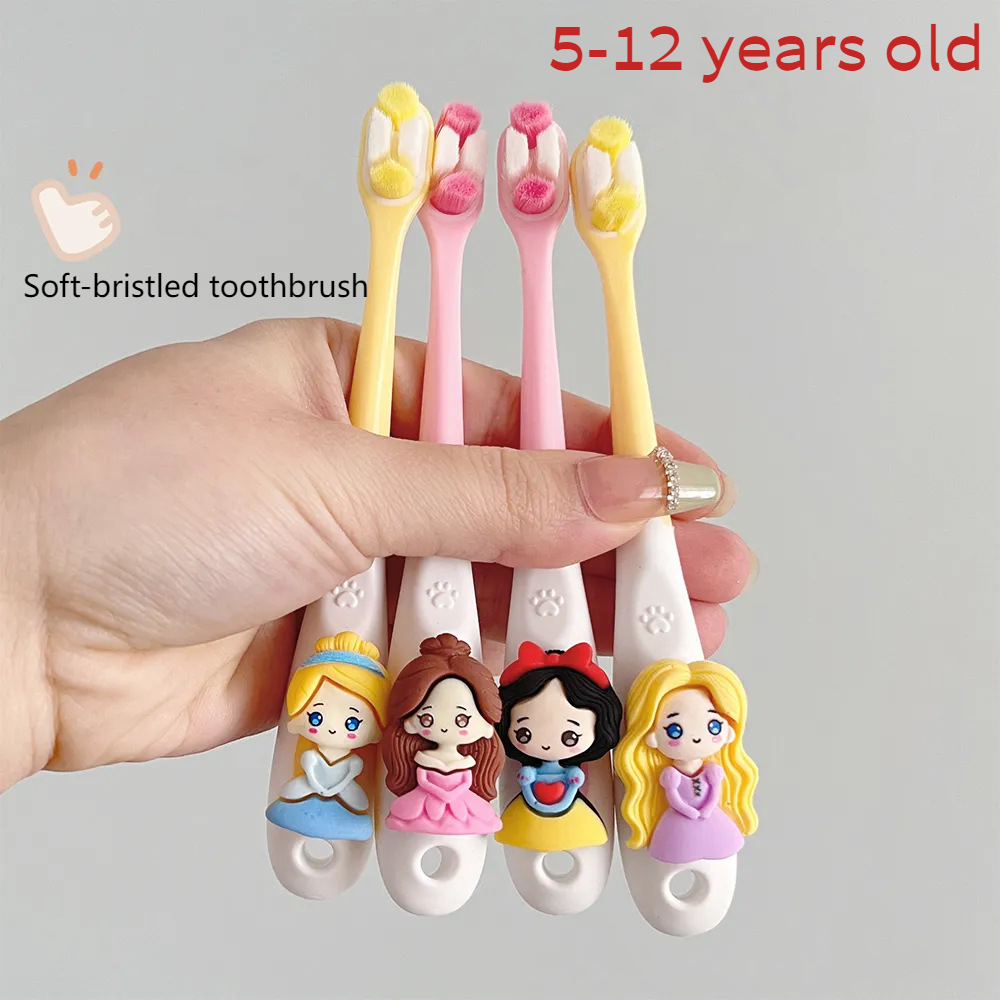 Soft-bristled Baby Toothbrush Cartoon Kid Toothbrush Princess Ultraman ...