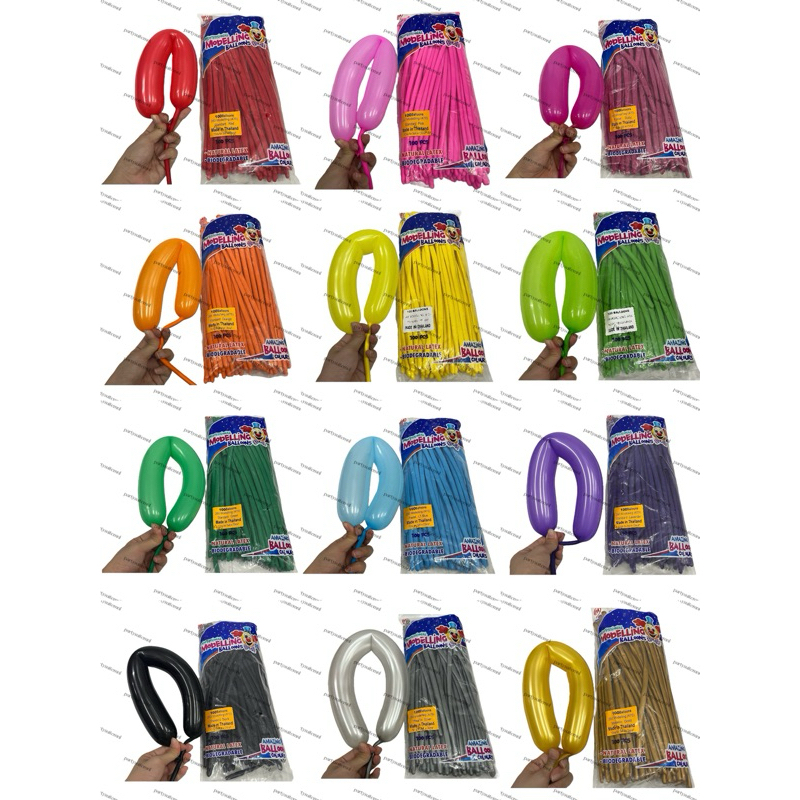 100 Pieces Ordinary Color Made in Thailand BK 260Q Rubber Long Balloon ...