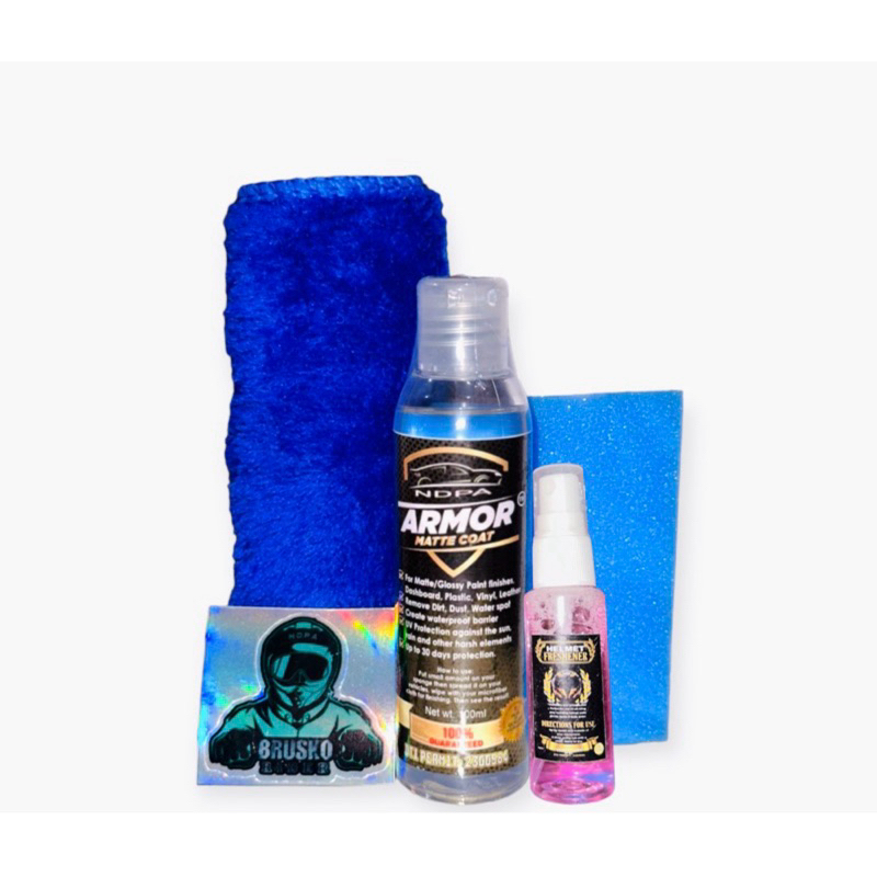 ARMOR MATTE COAT with helmet freshener, sponge, micro fiber cloth ...