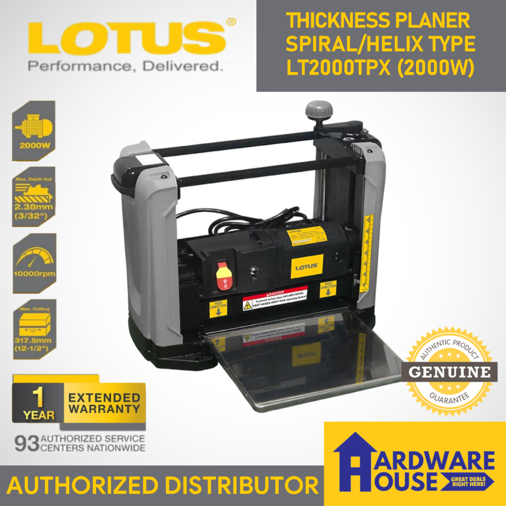 ORIGINAL LOTUS Thickness Planer 2000W Spiral Blade Helix Electric Wood ...