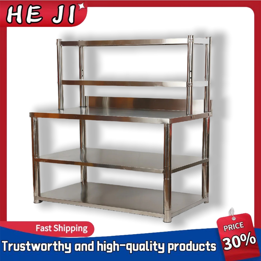 Thick rack 304 Stainless 2-layer shelf 3-layer table set kitchenware ...