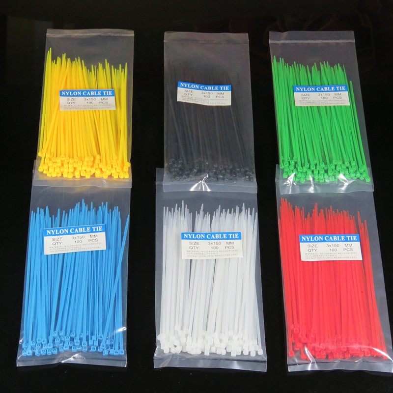 Plastic Self-locking Nylon Cable Tie Black White Red Green Blue Cable ...