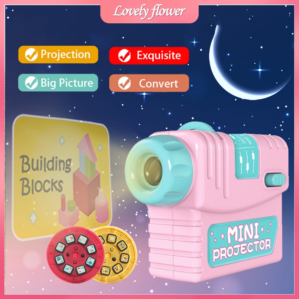 Projector Torch Kids Flashlight Story Book Early Educational Light-up ...