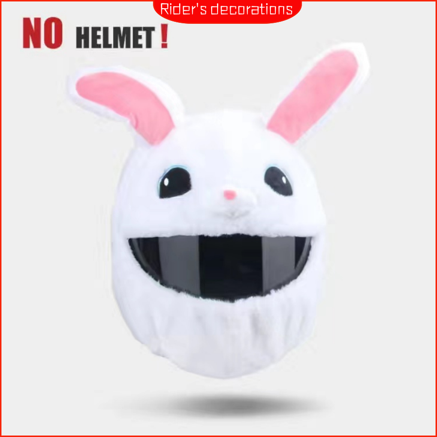 Assorted rabbit Helmet Motorcycle Cover Plush Fullface bunny Helmet ...