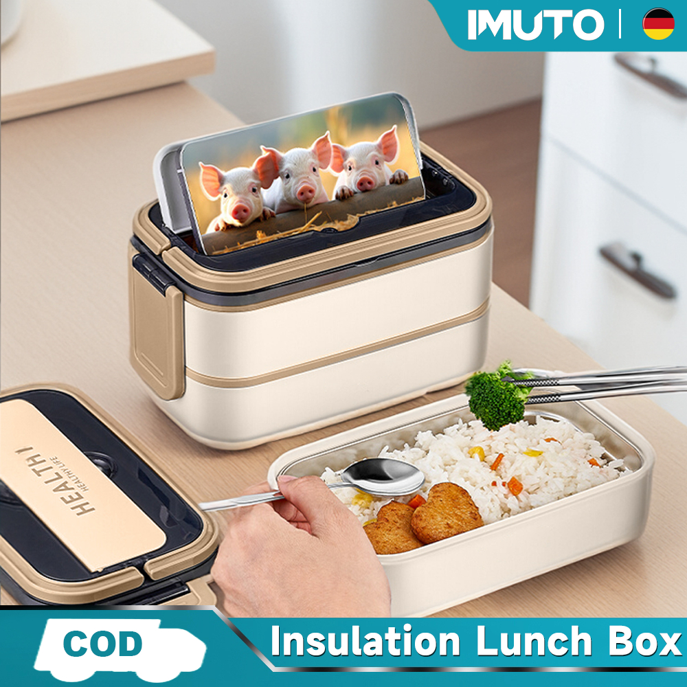 Imuto Portable Double Layer 304 Stainless Insulation Lunch Box ...