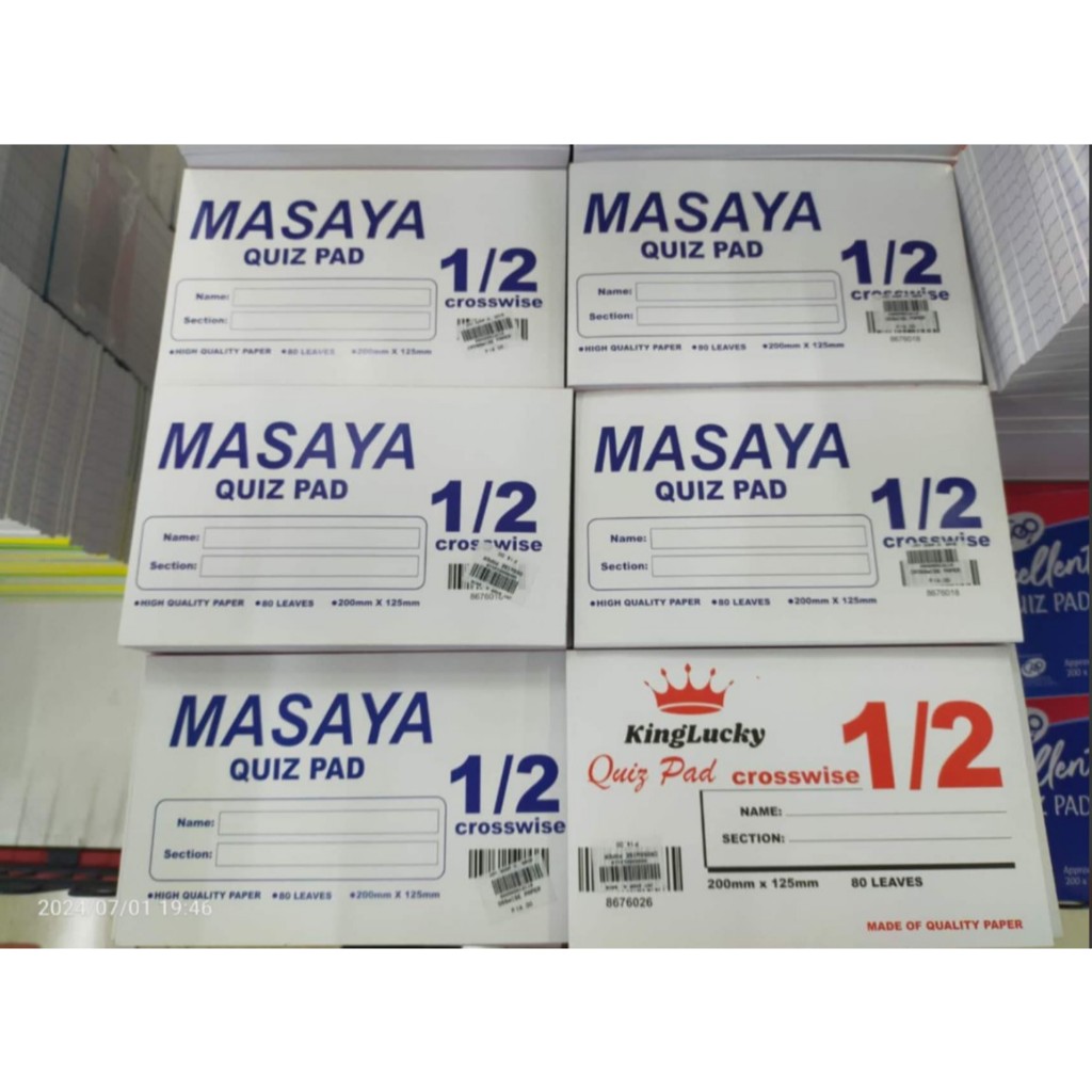 JHS PAPER WRTING PAD QUIZ PAD/INTERMEDIATE PAD / WRITING PAD GRADE ...