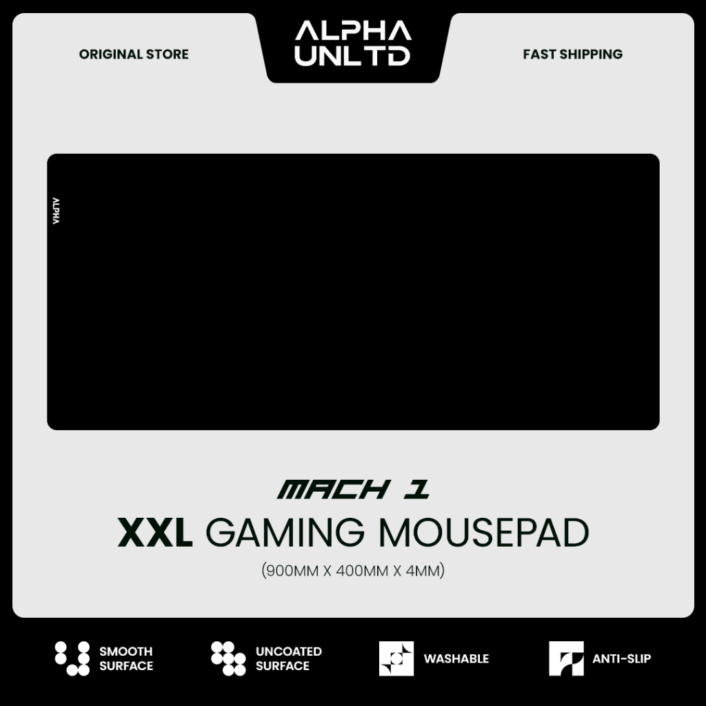 Alpha Unltd Gaming Mousepad XXL | MACH 1 | (900x400x4mm) | Smooth ...