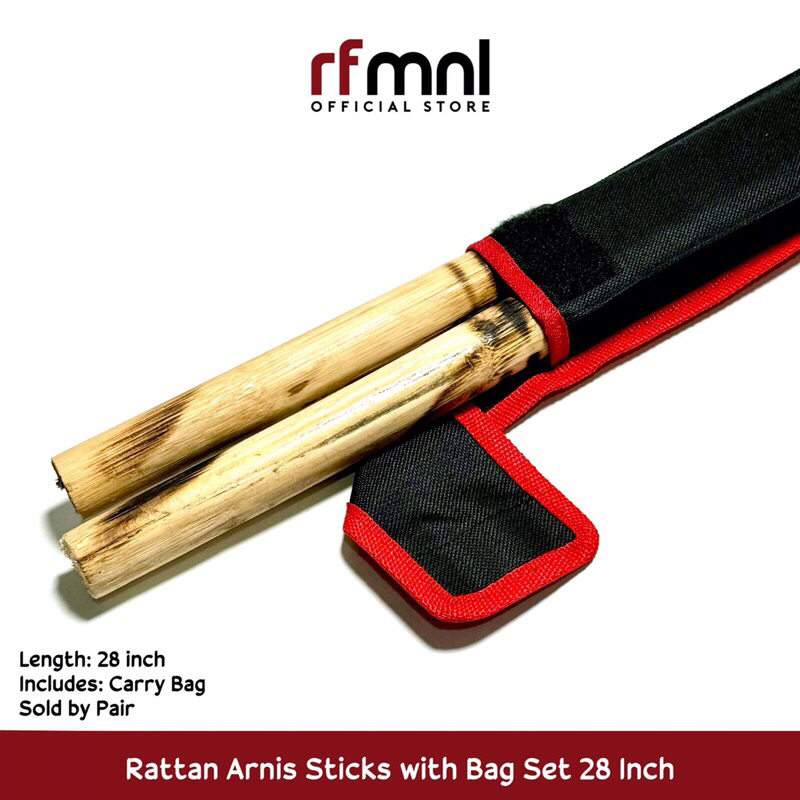Rattan Arnis Sticks With Bag Set 28inches | Shopee Philippines
