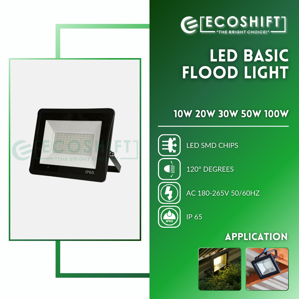 Ecoshift 10W 20W 30W 50W 100W SMD Type LED Basic Flood Light ECO-SDP | Shopee Philippines