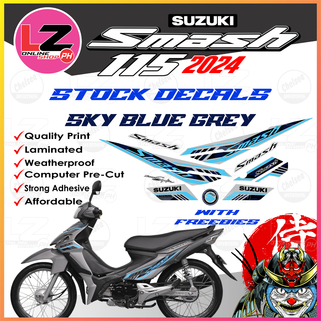 Suzuki Smash 115 (2024) Stock Decals / Stickers with freebies | Shopee ...