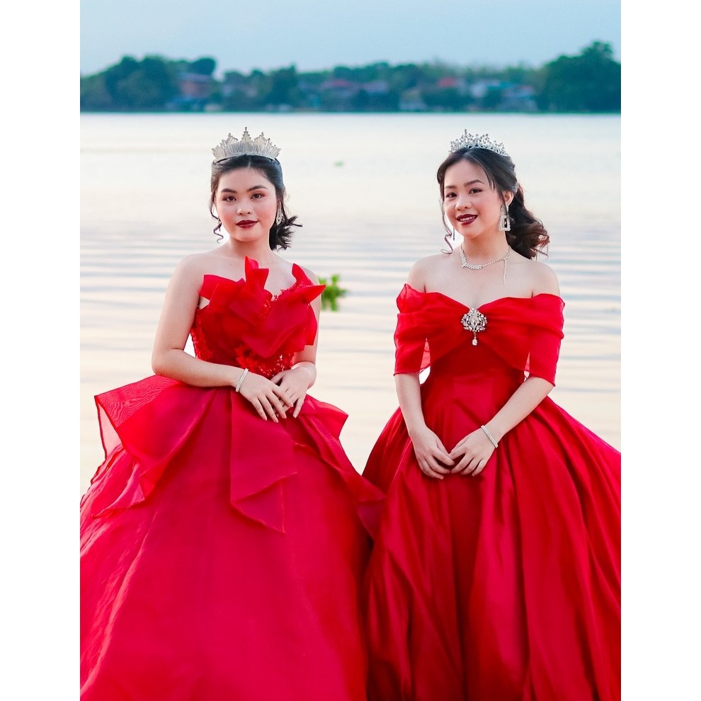 Red Ball Gown | Pang Debut | Pang Sagala | at iba pang okasyon | Shopee ...