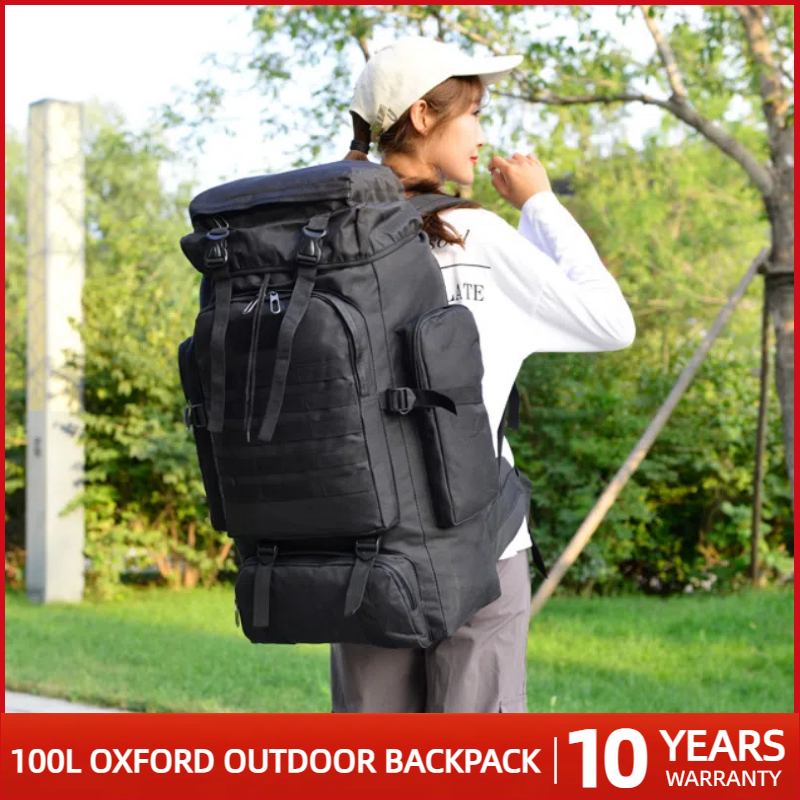 100L Oxford Outdoor Backpack Hiking Backpack Men Bag Camping Travel ...