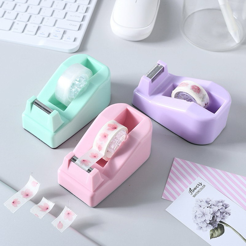 Multi-Color Tape dispenser mini tape cutter student stationery | Shopee ...