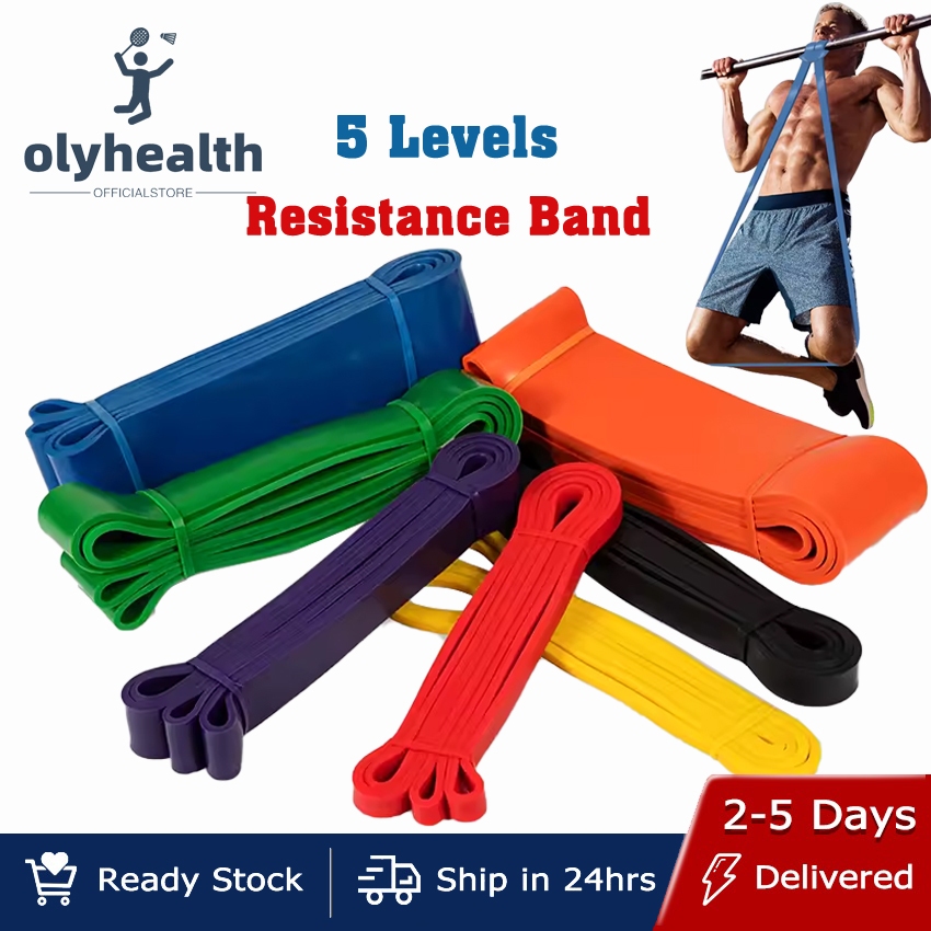 Rubber 5 Levels Resistance Band Pull Up Assist Exercise Loop Bands ...