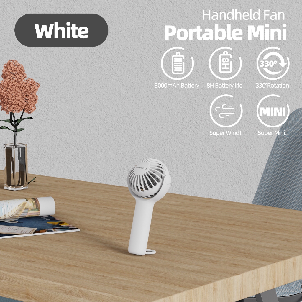 GOOJODOQ Portable Mini Fan Rechargeable for School Kids Electric Small ...