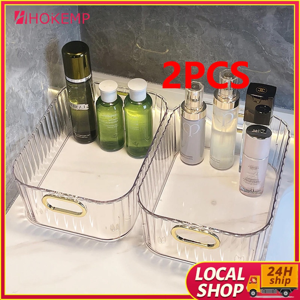 Acrylic Perfume Organizer Storage Basket Tray Grocery Snack Aesthetic ...