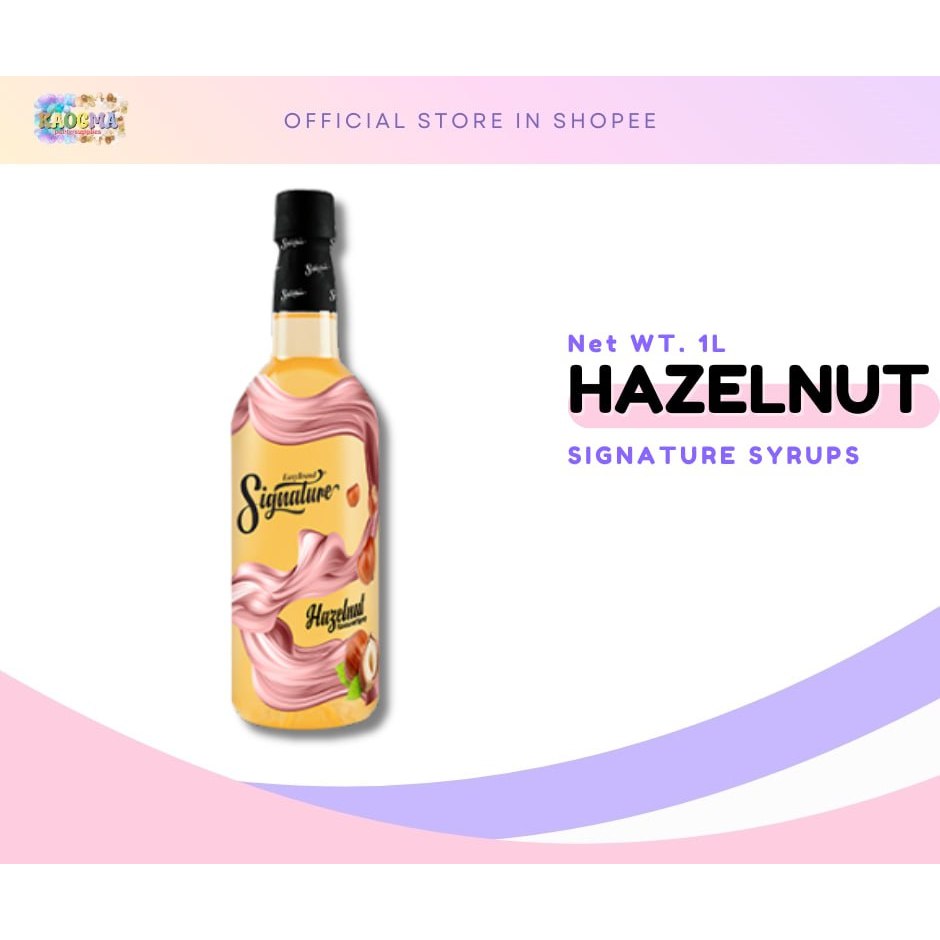 SIGNATURE Syrup HAZELNUT Flavor 1L | Shopee Philippines