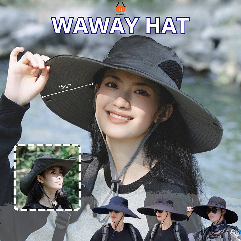 15cm Large Brim Hat Fisherman Hat Bucket Hat For Men Women Anti-UV Sun ...
