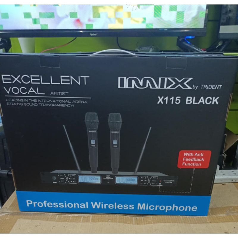 IMIX Wireless Microphone ( X115 ) Dual UHF Microphone 100m Range ...