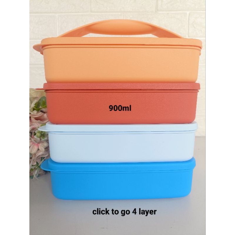 Tupperware Click To Go Rectangle 4 Layer | Shopee Philippines