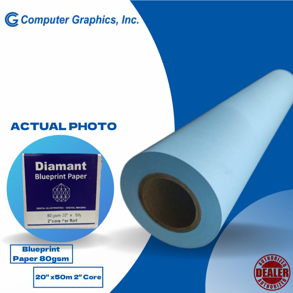 Blueprint Paper Roll Digital Blue 20 inch x 50y Architectural ...