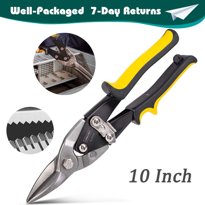 10 Inch Aviation Tin Snips Straight Cut Chrome Vanadium Steel Heavy ...