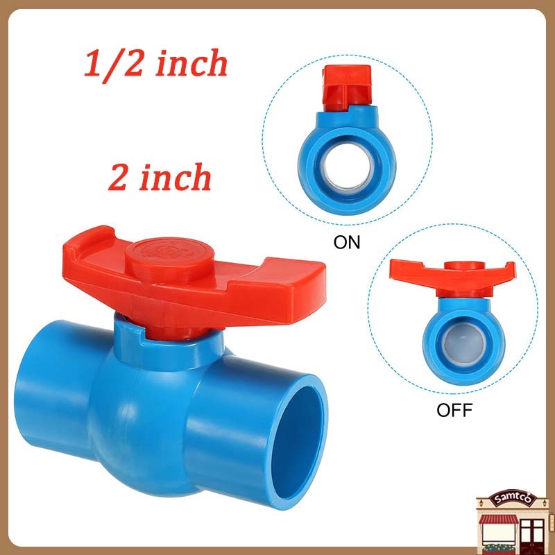 1/2" 2" PVC Ball Valve Leak-Proof Socket Type Shut-off Valve Slip Pipe ...