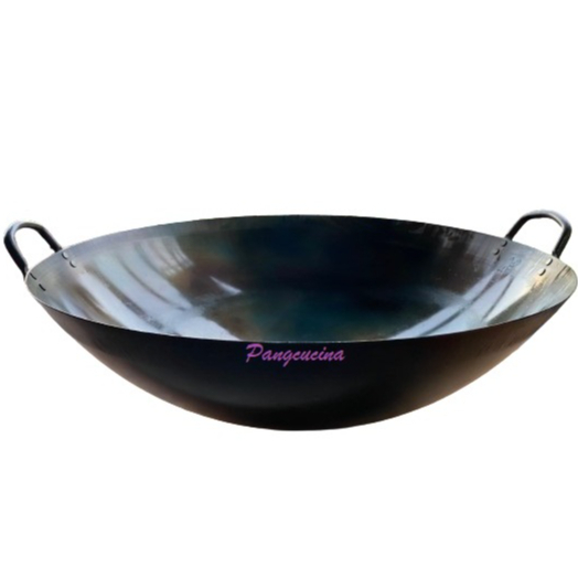 34cm/36cm/38cm/40cm/45cm Authentic Carbon Steel Chinese Wok Pan, Round ...