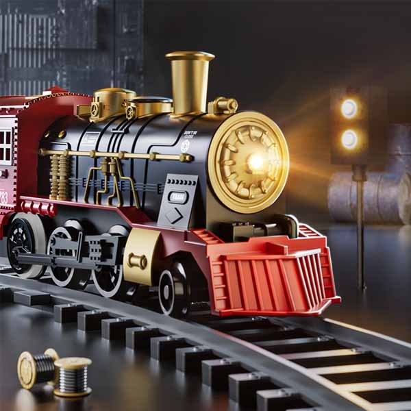 Children's DIY Retro Steam Train Track Set Educational Toys | Shopee ...