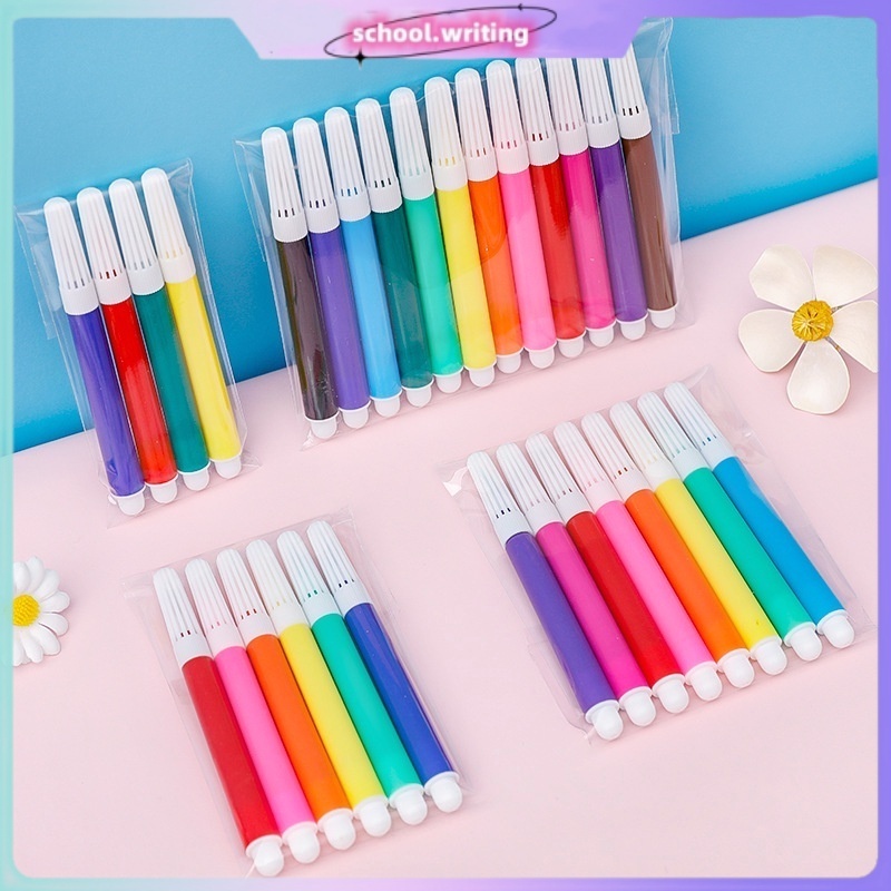 4/6/8/12 Color Mini Graffiti Watercolor Pen Kindergarten Washable Art ...