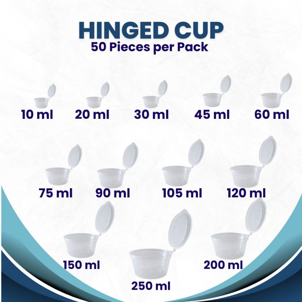 Hinged Cup | Sauce Cup | 50pcs per pack | Shopee Philippines