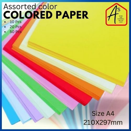A's COLORED PARER - (Size A4) Multipurpose Assorted Colored Paper For ...
