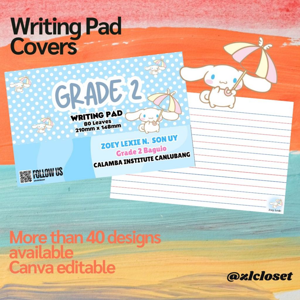 Personalized Writing Pad for Grade 1 to Grade 4 50 sheets | Shopee ...