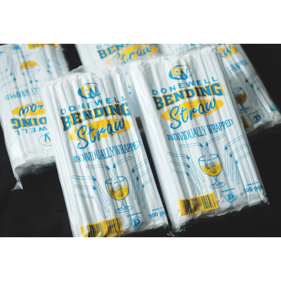 Bendable White Straw Individually Wrapped (100 pcs) - Plastic Straw ...