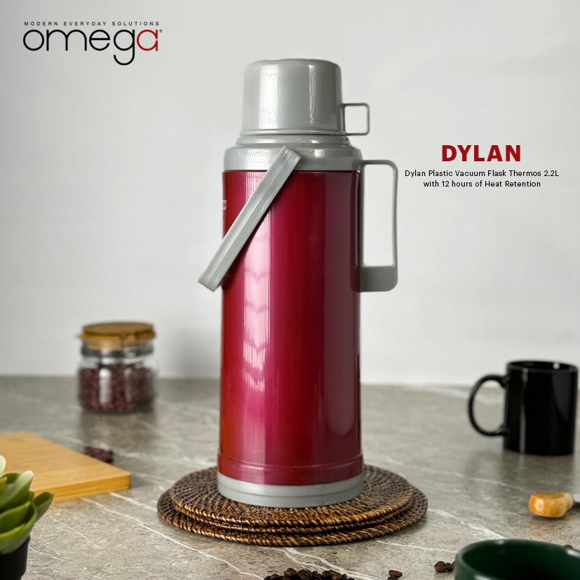 Omega Houseware Dylan 2.2 liter Plastic Vacuum Flask Thermos 12 hours ...