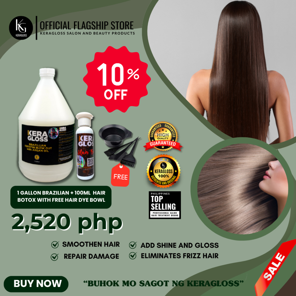 KERAGLOSS BRAZILIAN KERATIN BLOWOUT - 1 GALLON + 100ML KERAGLOSS HAIR ...