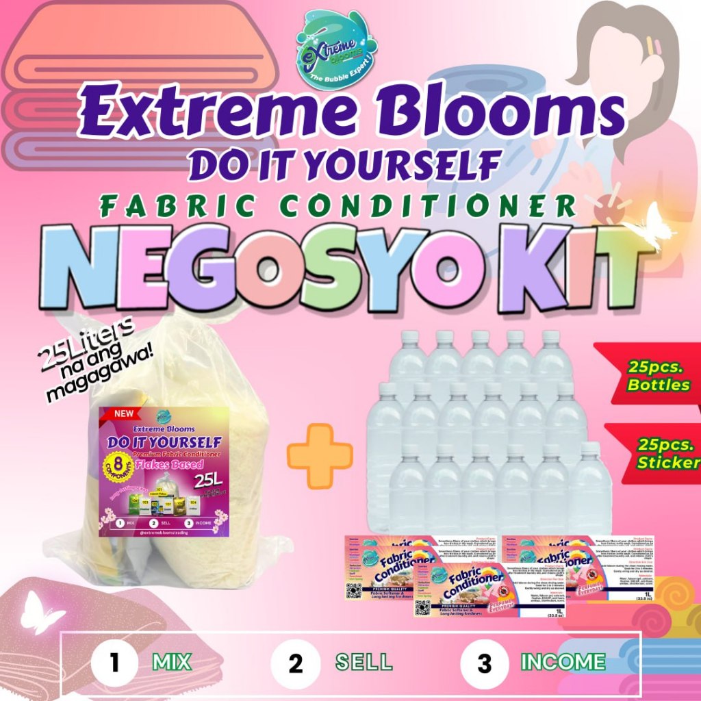 EXTREME NEGOSYO Premium Fabric Conditioner 25Liters Yields Kit (Flakes ...