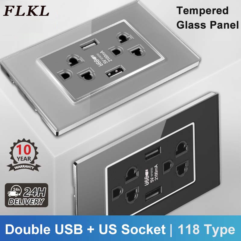 Model 118 Household Socket Stainless Steel Brushed American Switch ...