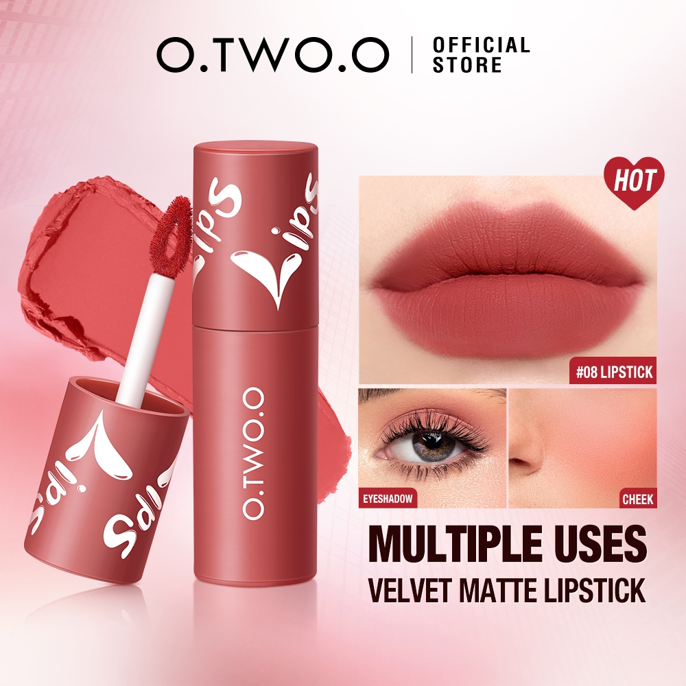 O.TWO.O Lipstick Velvet Matte Lip & Cheek Dual-use Lip Clay High ...