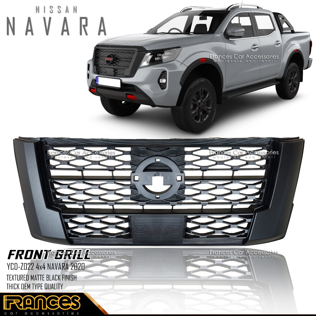 Nissan Navara 4x4 2021 to 2025 Front Bumper Grill / Grille Matte Black ...