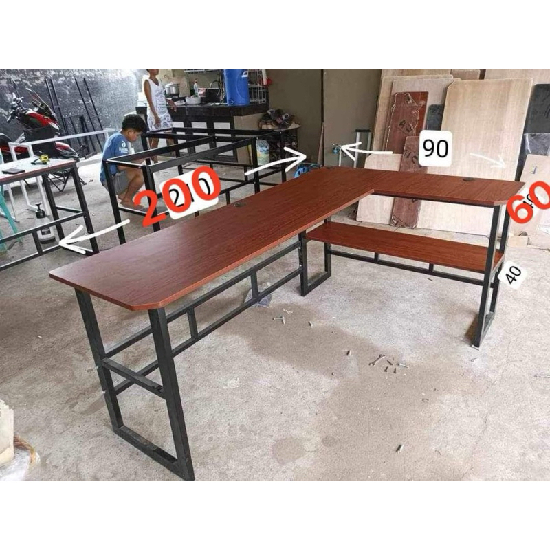CUSTOMIZE L-TYPE table with 40cm Undershelf | Shopee Philippines