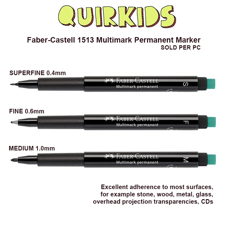 1513 Faber Castell Multimark Overhead Permanent Marker Black for Glass ...