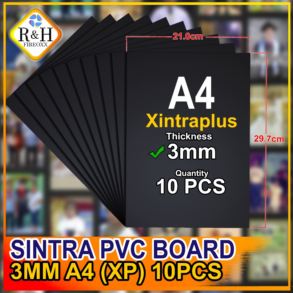 SINTRA PVC BOARD | A4 3mm Xintraplus (BLACK) | 10 PCS | Shopee Philippines