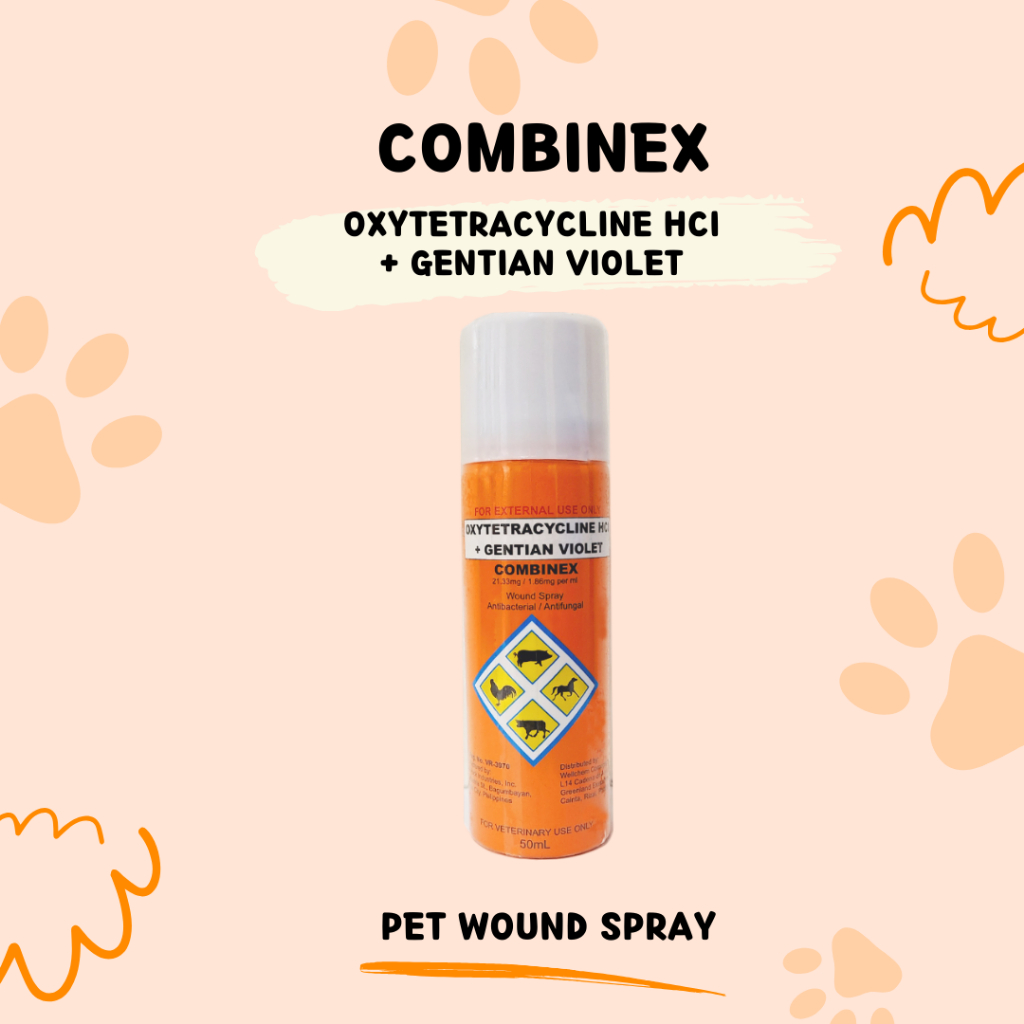 COMBINEX PET WOUND SPRAY 50ml 150 ml FOR CATS/DOGS/LIVESTOCK | Shopee ...
