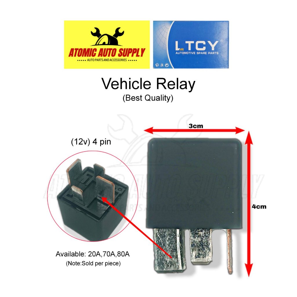 LTCY LT-T35086 (2BIG PIN 2 SMALL PIN VEHICLE RELAY) 20A/70A/80A - 12V ...
