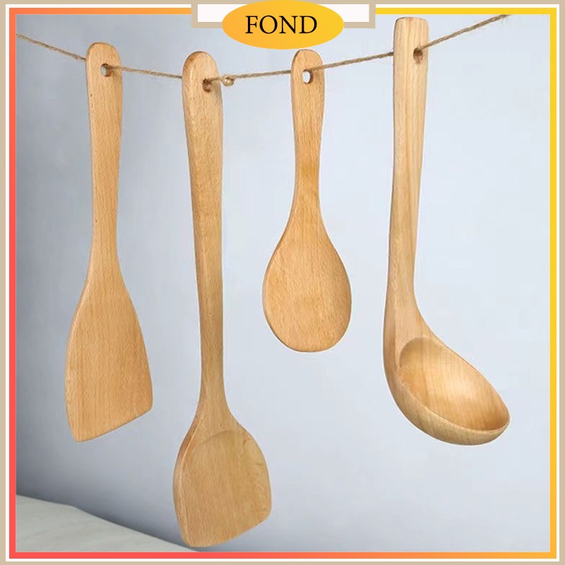 Wooden Kitchen Utensil Set Sandok for Non Stick Pan Wood Spatula ...