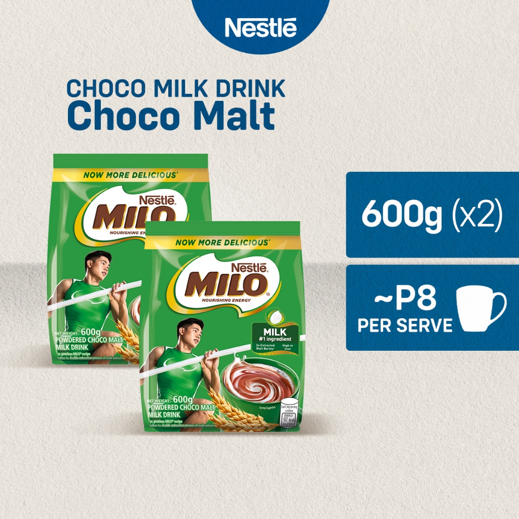 Milo Powdered Choco Malt Milk Drink 600g - Pack of 2 | Shopee Philippines